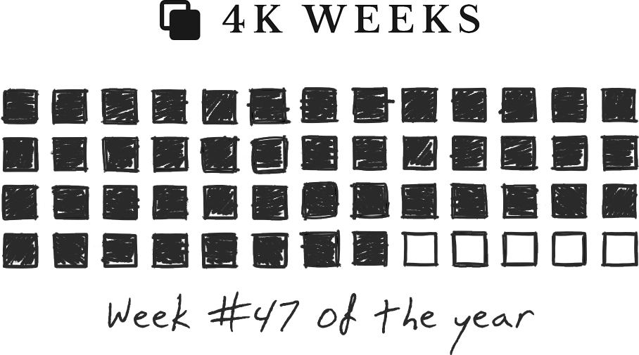 Week #47 of 2022. There is nothing for sale here. – 4KWEEKS