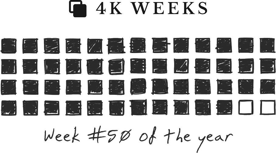 Week #50 of 2022... two weeks left... plenty. – 4KWEEKS